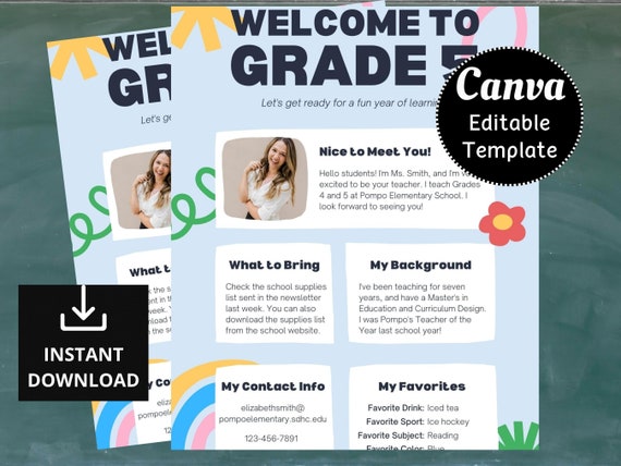 Editable Meet the Teacher Sign Back to School Printable - Etsy