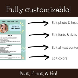 Editable Meet the Teacher Letter Back to School Printable - Etsy