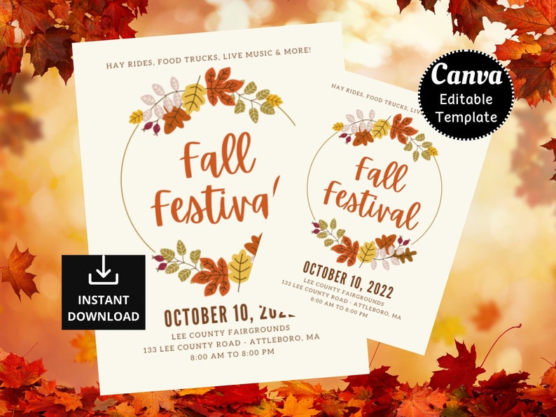 Editable Fall Festival Flyer, Fall Festival Poster, Church Fall ...
