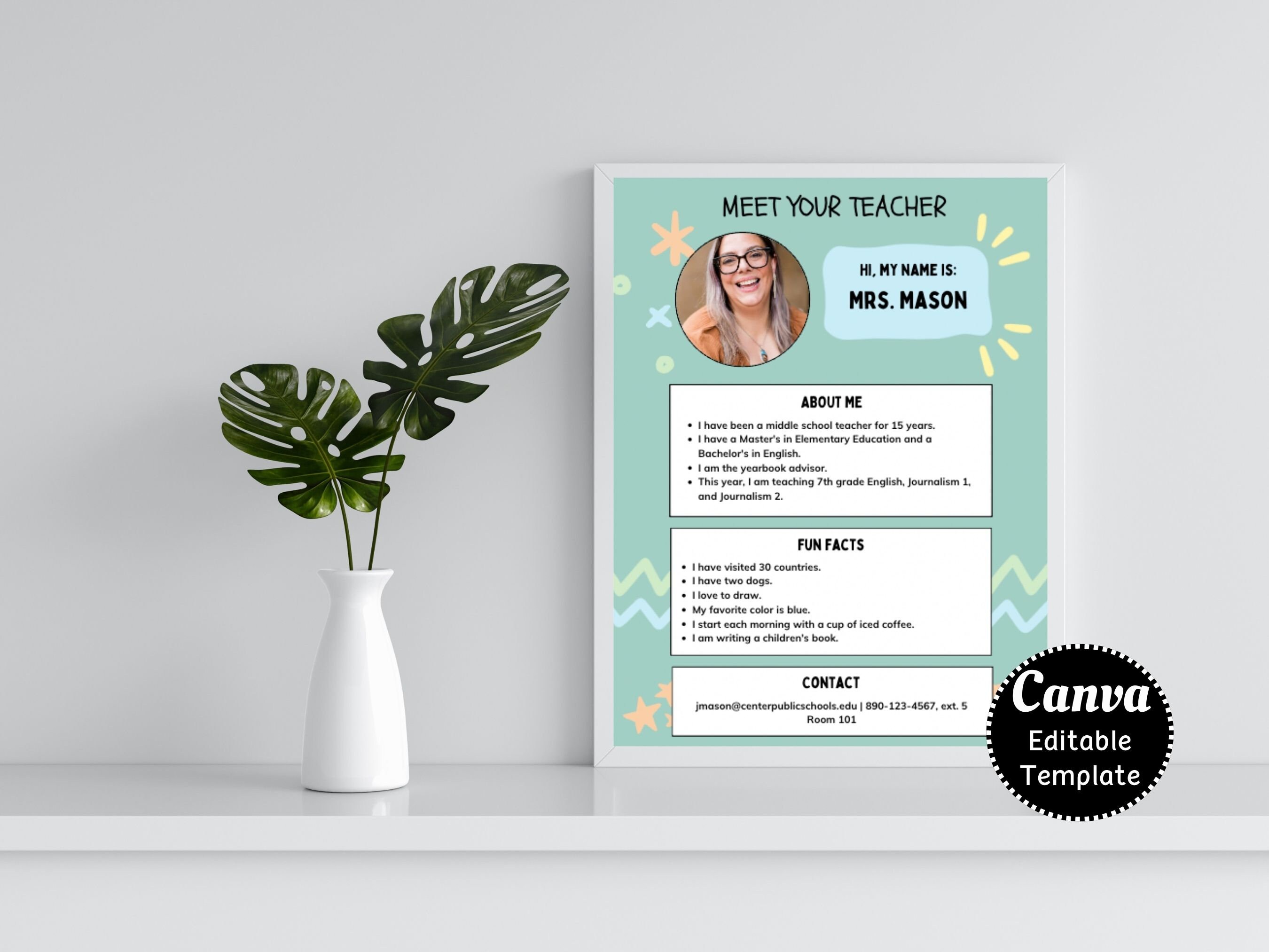 Editable Meet the Teacher Letter, Back to School Printable Flyer, Meet ...