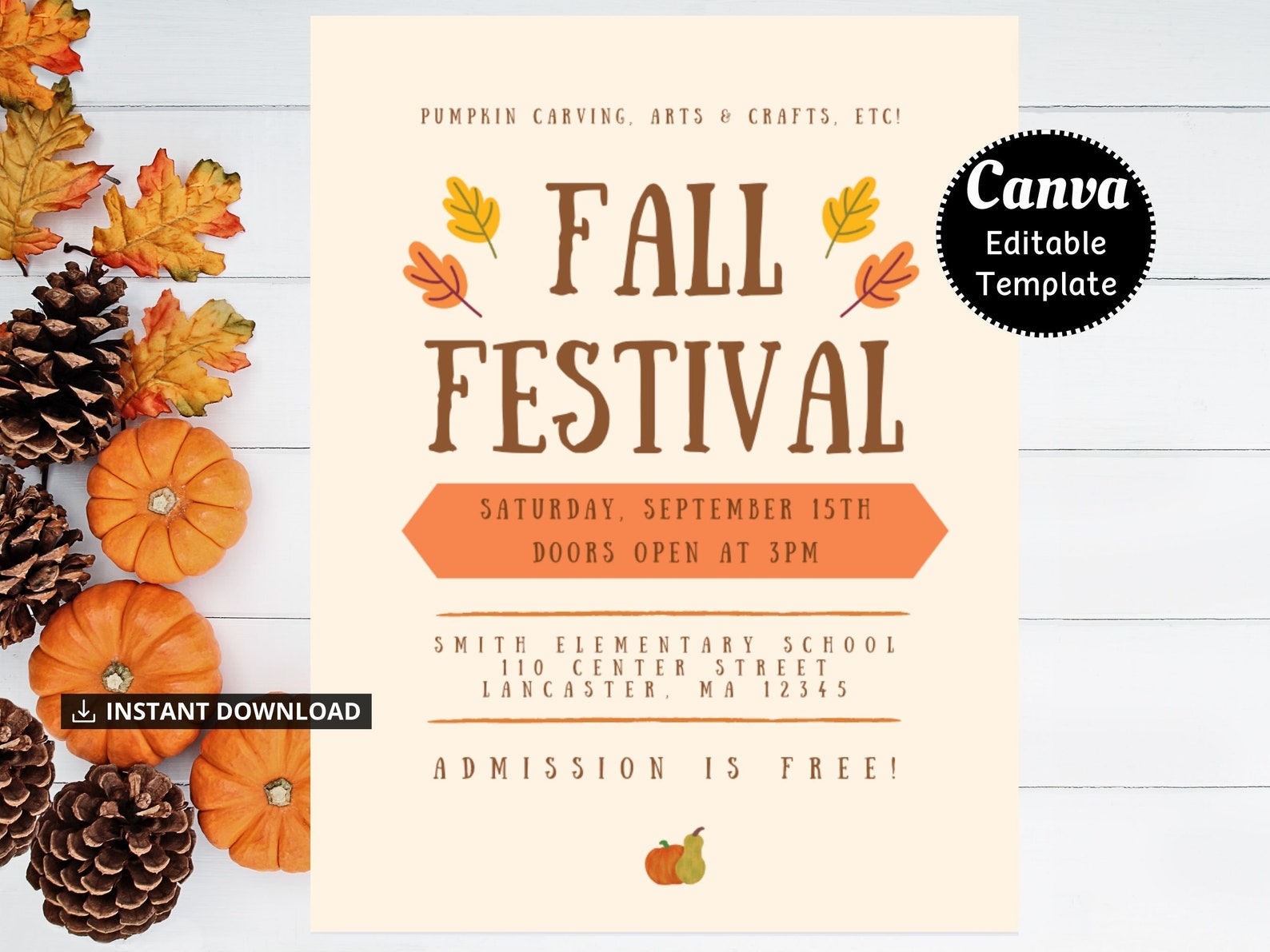 Editable Fall Festival Fall Harvest Flyer/poster Printable Halloween ...