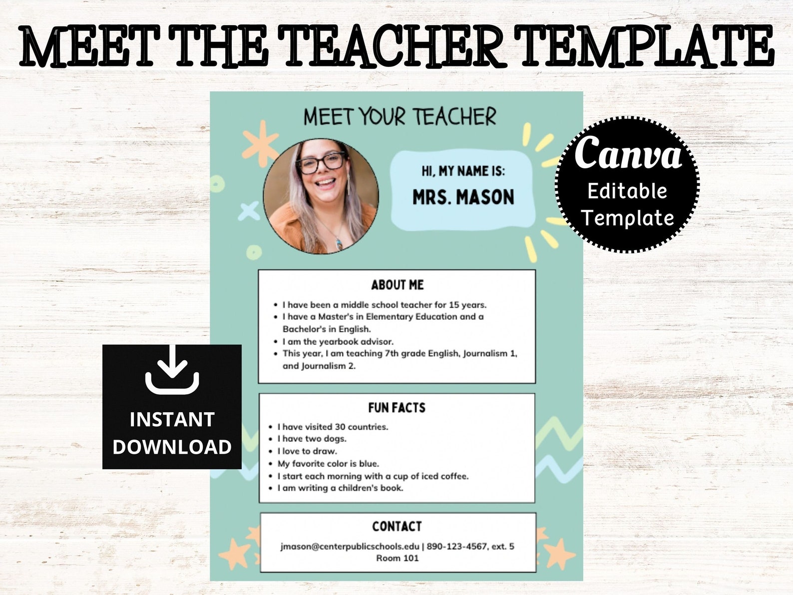 Editable Meet the Teacher Letter, Back to School Printable Flyer, Meet ...