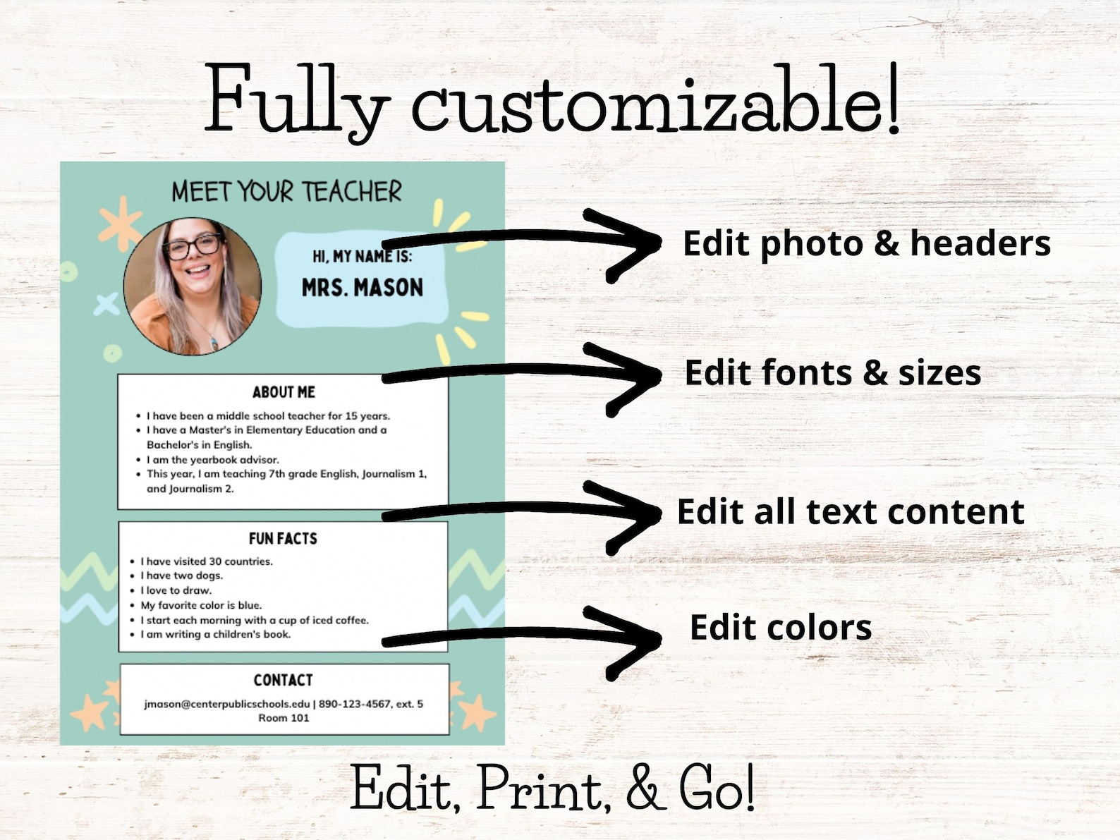 Editable Meet the Teacher Letter, Back to School Printable Flyer, Meet ...