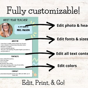 Editable Meet the Teacher Letter, Back to School Printable Flyer, Meet ...