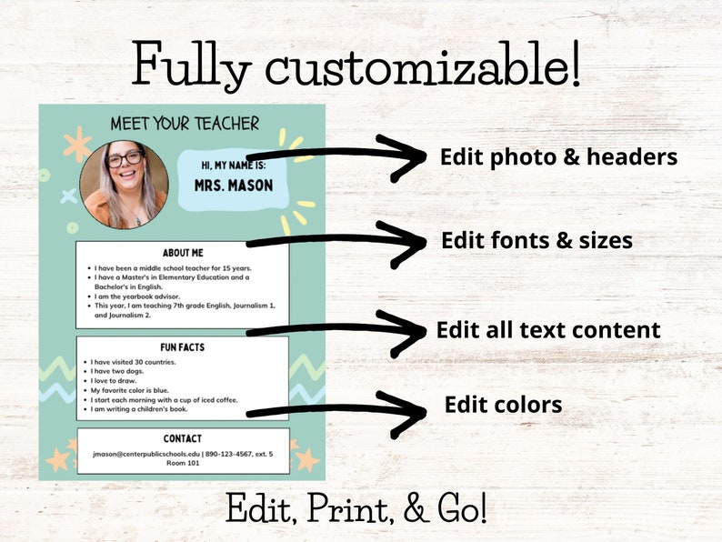 Editable Meet the Teacher Letter, Back to School Printable Flyer, Meet ...