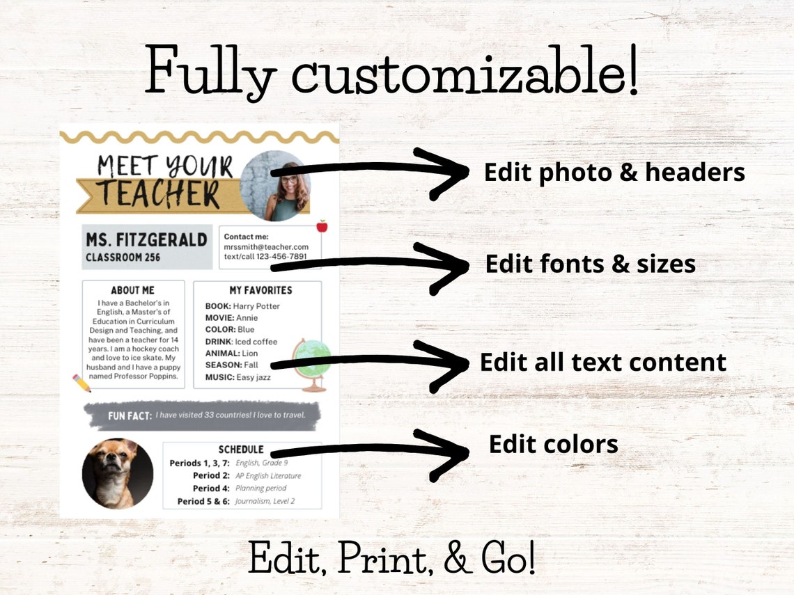 Editable Meet the Teacher Sign Back to School Printable - Etsy