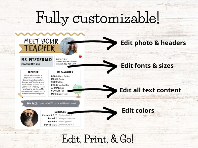 Editable Meet the Teacher Sign Back to School Printable - Etsy