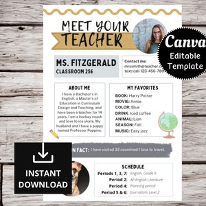 Editable Meet the Teacher Sign Back to School Printable - Etsy