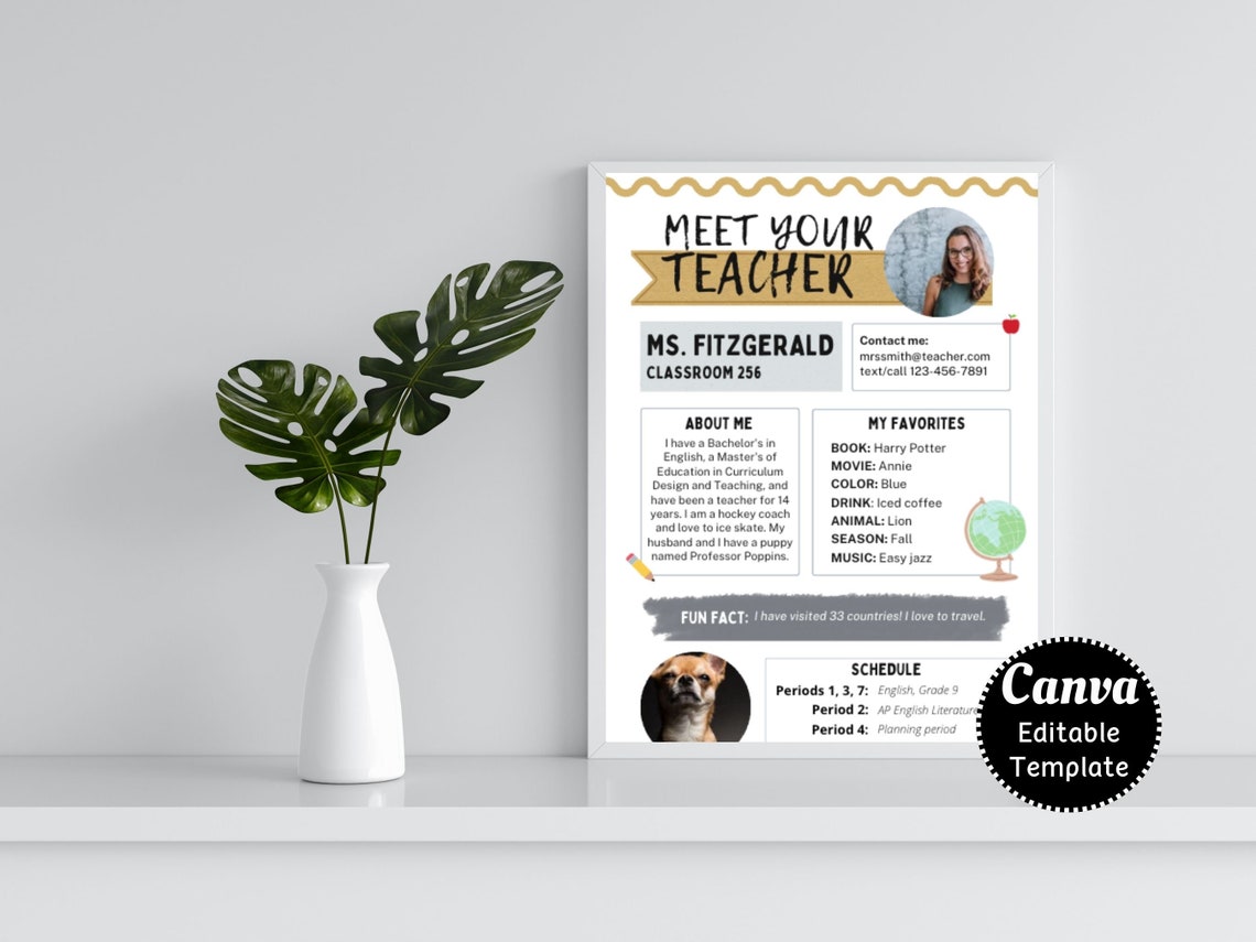 Editable Meet the Teacher Sign Back to School Printable - Etsy