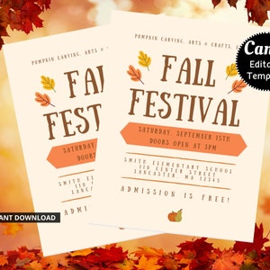 Editable Fall Festival Fall Harvest Flyer/poster Printable Halloween ...