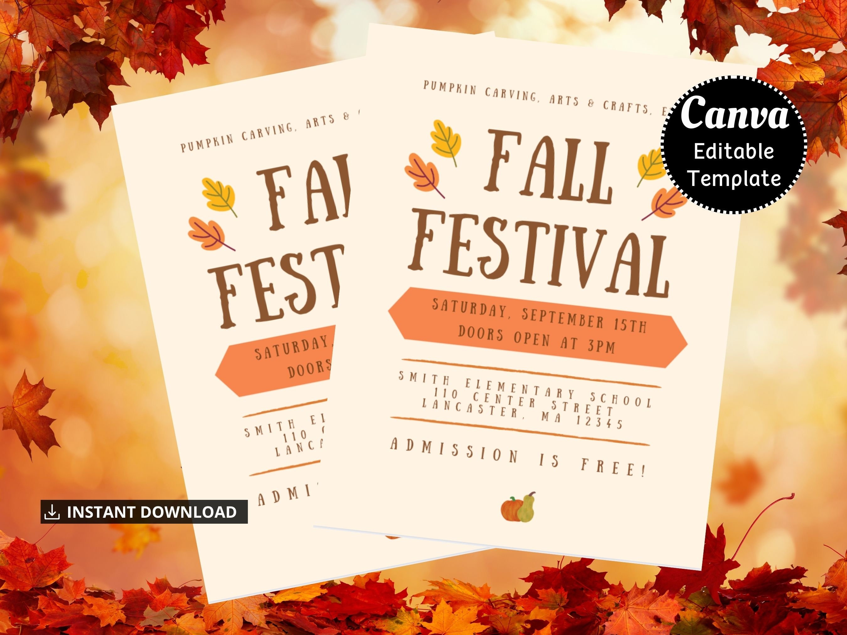 Editable Fall Festival Fall Harvest Flyer/poster Printable Halloween ...