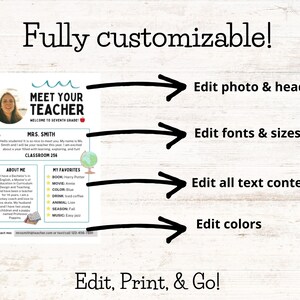 Editable Meet the Teacher Template, Back to School Printable Flyer ...