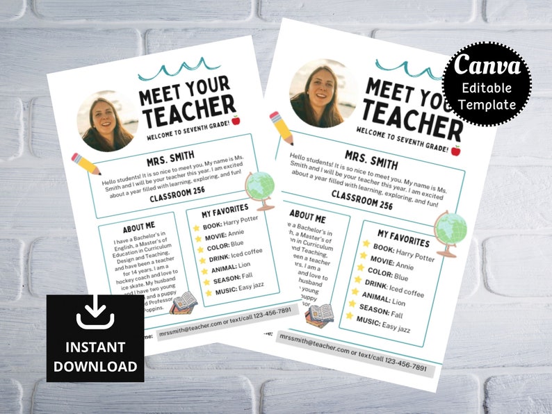 Editable Meet the Teacher Template, Back to School Printable Flyer ...