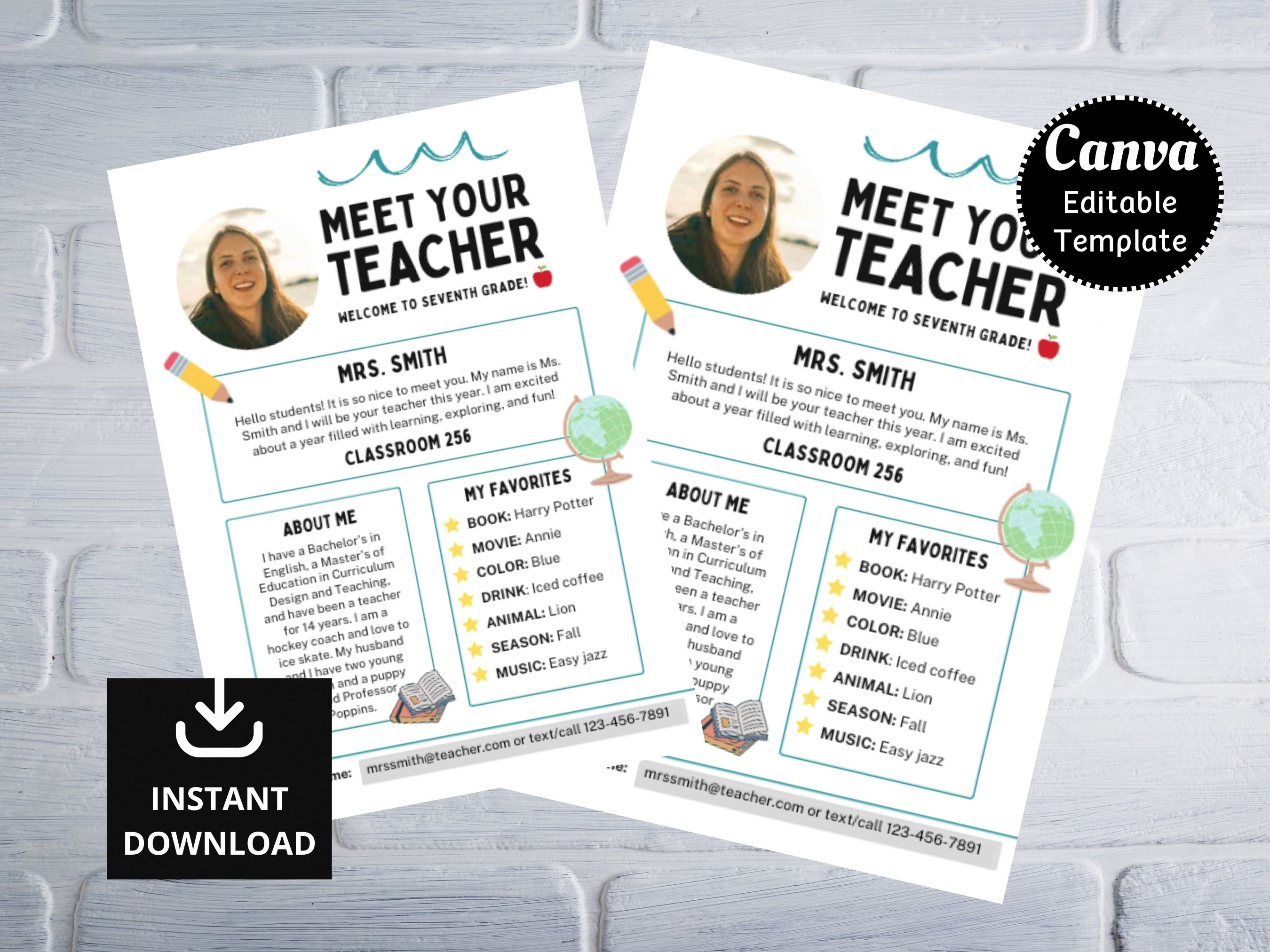 Editable Meet the Teacher Template, Back to School Printable Flyer ...