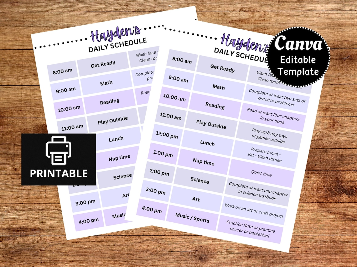 Kids Daily Schedule, Homeschool Schedule, Daily Routine, Class Schedule ...