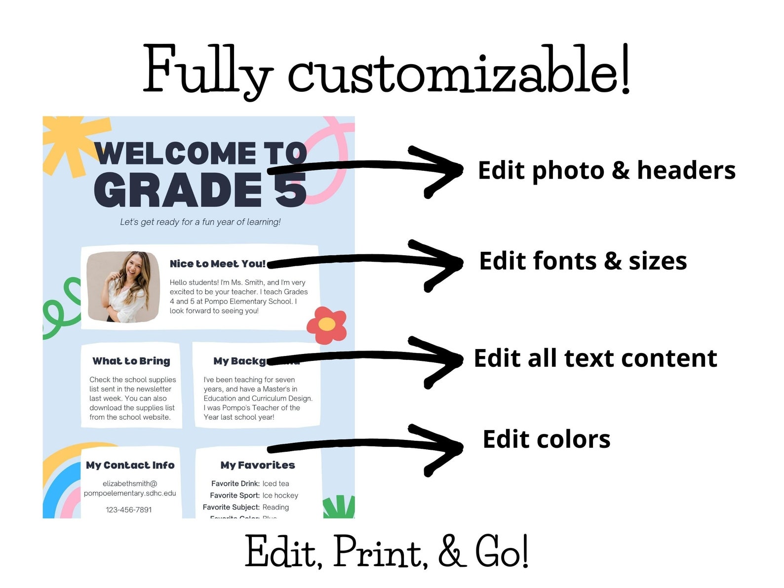 Editable Meet the Teacher Sign, Back to School Printable Flyer, Instant ...