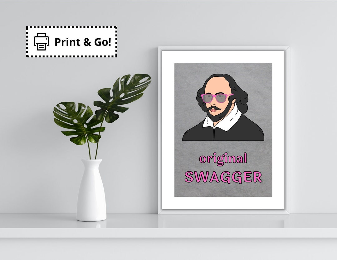 Shakespeare Art Print, Shakespeare Wall Art, Literary Art Print, Funny ...