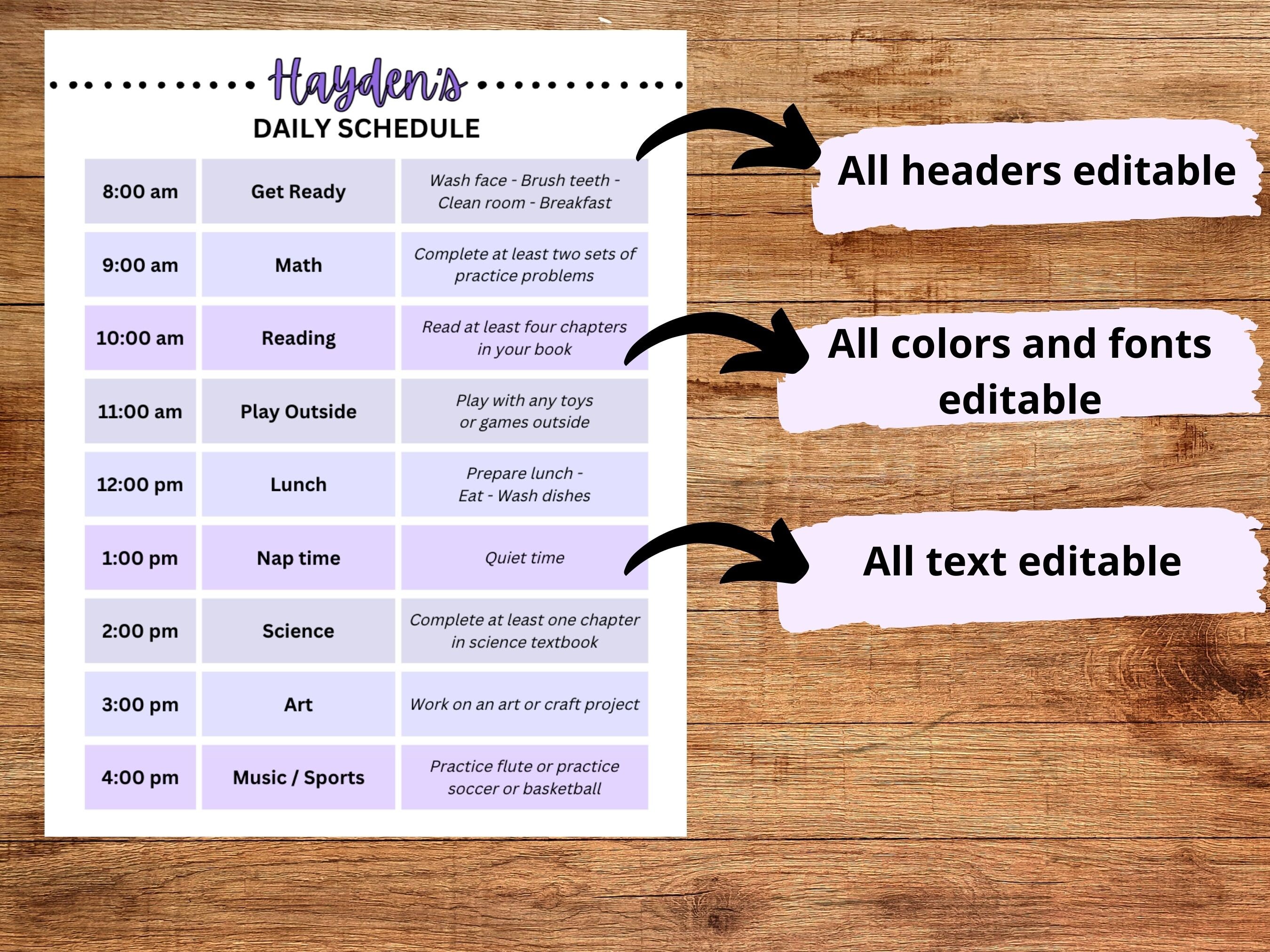 Kids Daily Schedule, Homeschool Schedule, Daily Routine, Class Schedule ...