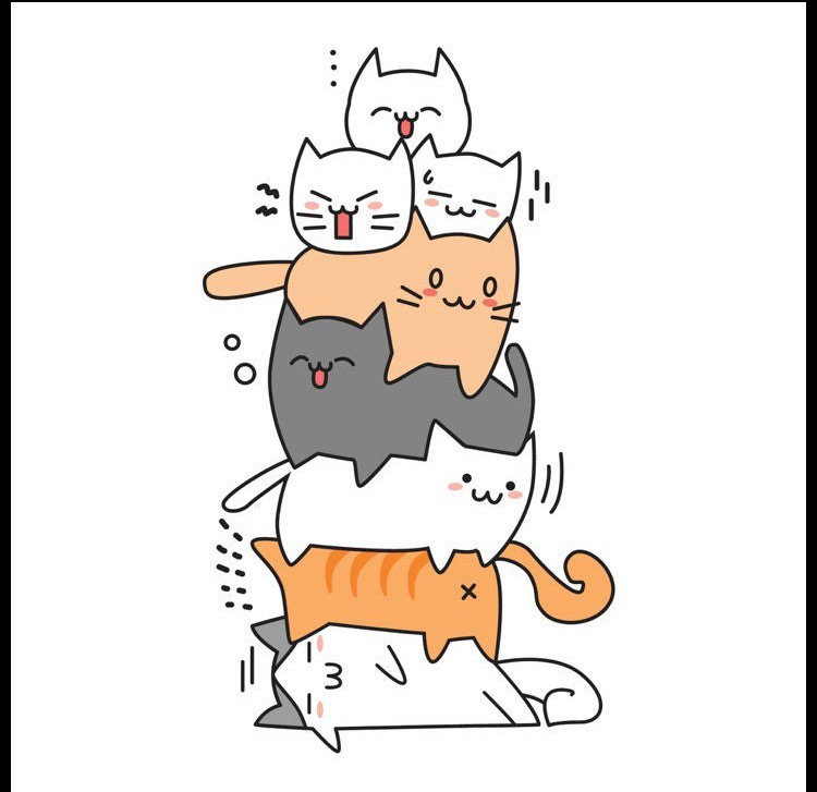 Cute Stack of Cats - Etsy