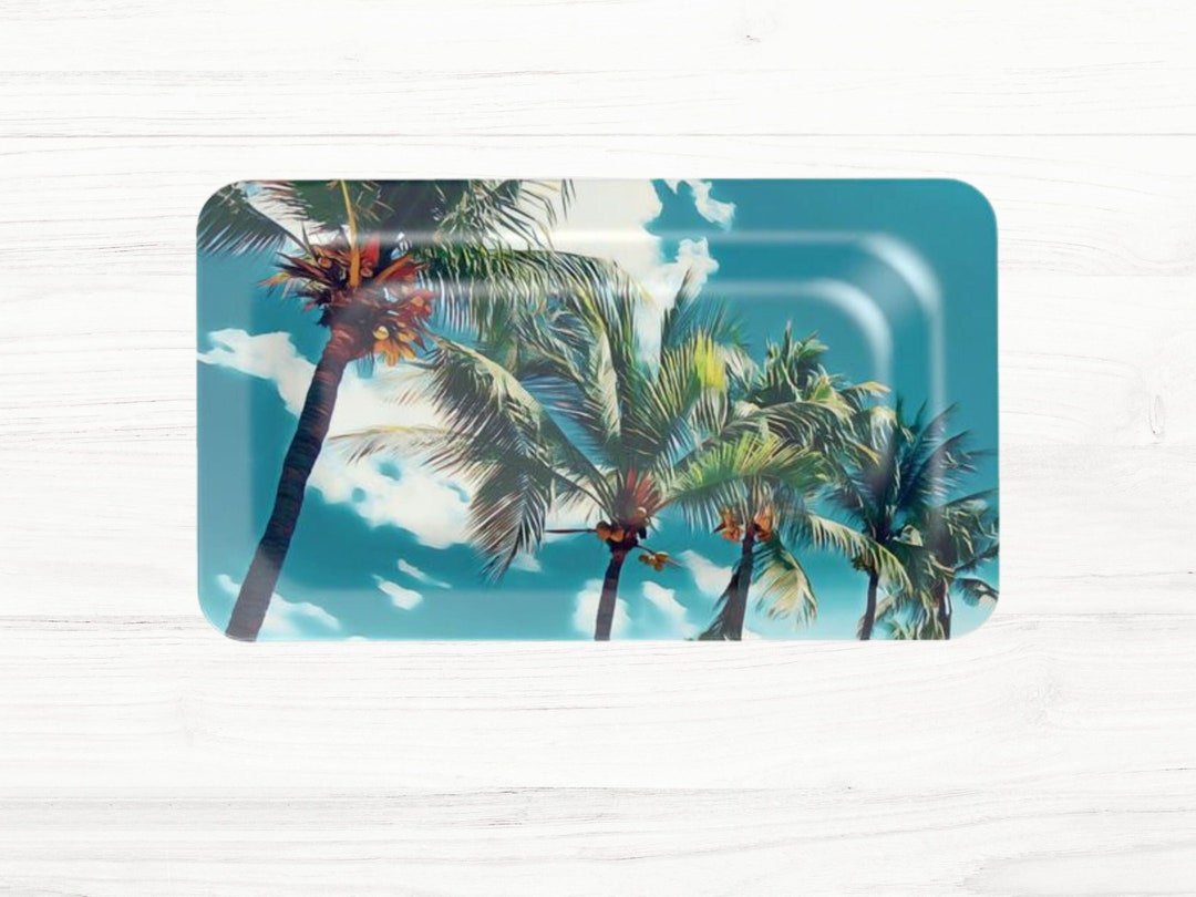 Palm Tree Tray, Made in UK, Tropical Tea Tray, Botanical Serving Tray ...