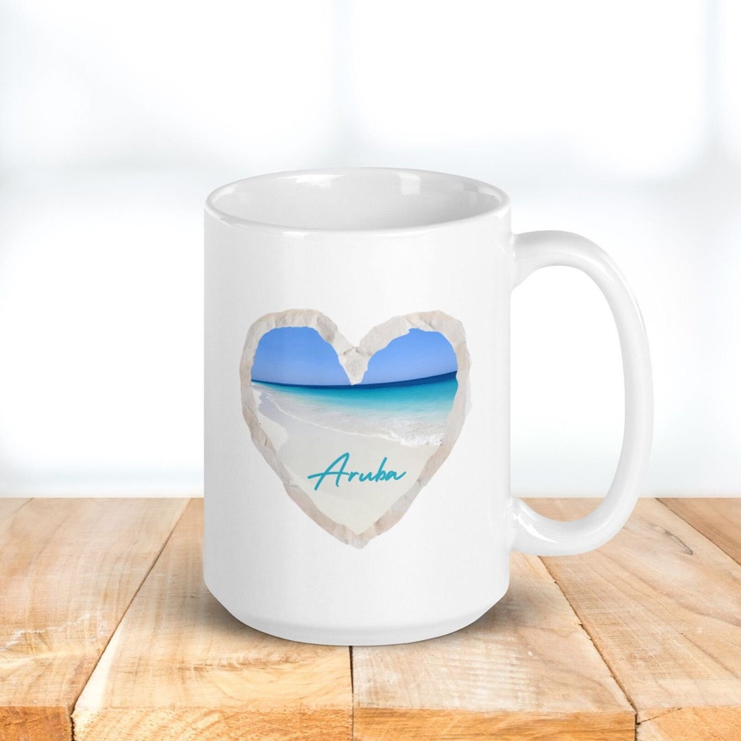 Aruba Beach Coffee Mug, Personalized Gifts, Caribbean Tea Cup, Gift for ...