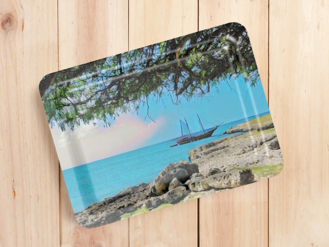 Aruba Pirate Ship Tray, Made in UK, Nautical Tea Tray, Ocean Serving ...