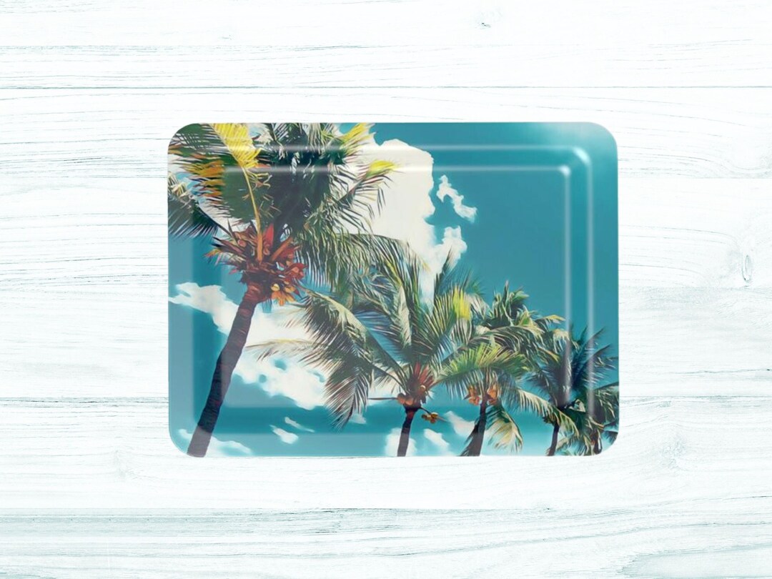 Palm Tree Tray, Made in UK, Tropical Tea Tray, Botanical Serving Tray ...