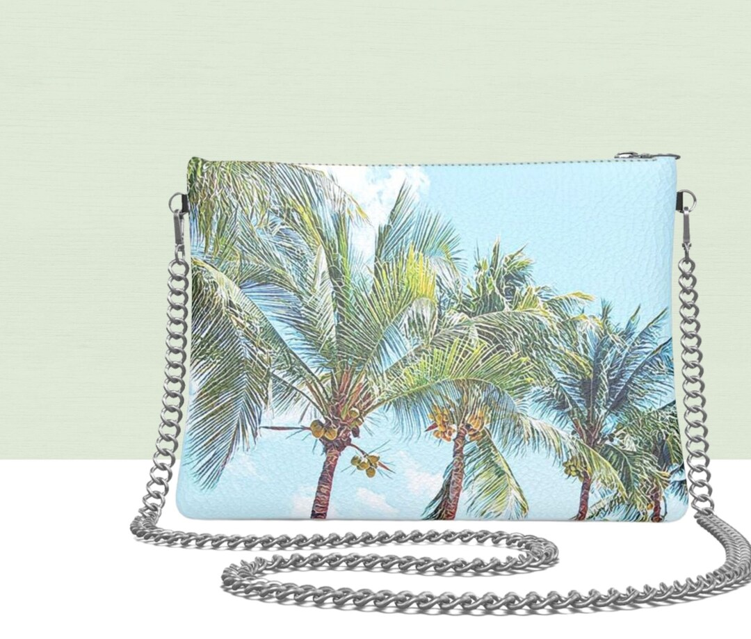 9" X 8" Crossbody Faux Leather Purse, Caribbean Clutch Bag, Faux Suede ...