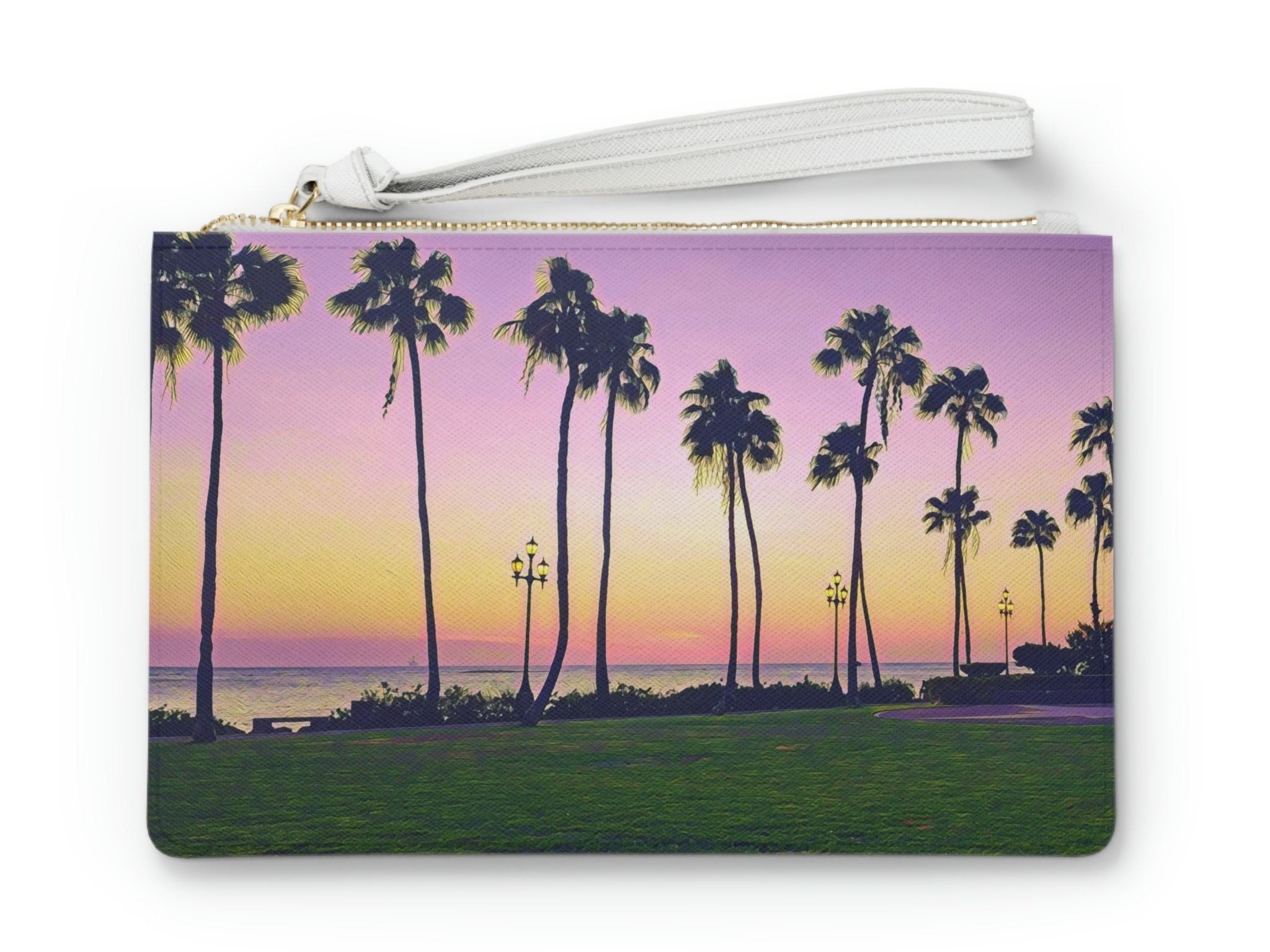 Palm Tree Sunset Clutch Bag Aruba Caribbean Beach Purse - Etsy