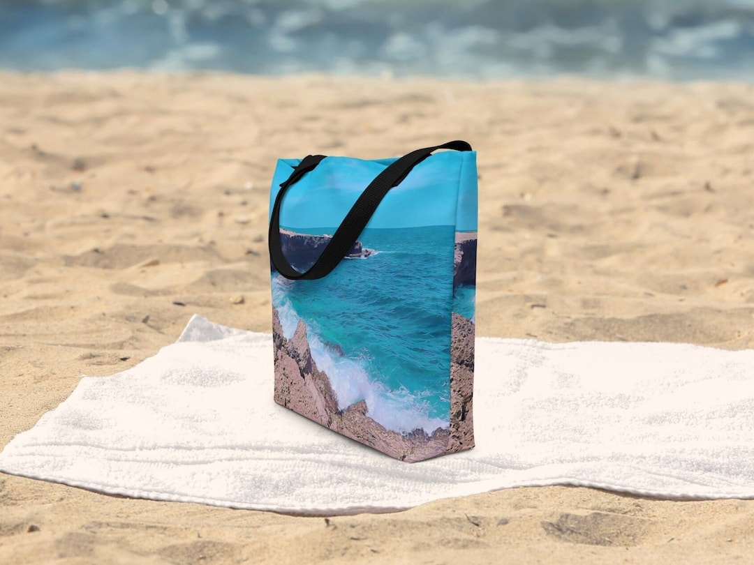 Caribbean Sea Beach Bag, Original Design Tote With Inside Pocket, Aruba ...