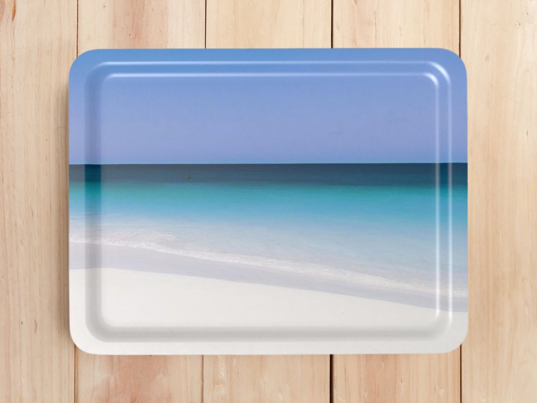 Plastic Decorative Tray Made in UK, Caribbean Sea Tea Tray, Ocean Beach ...
