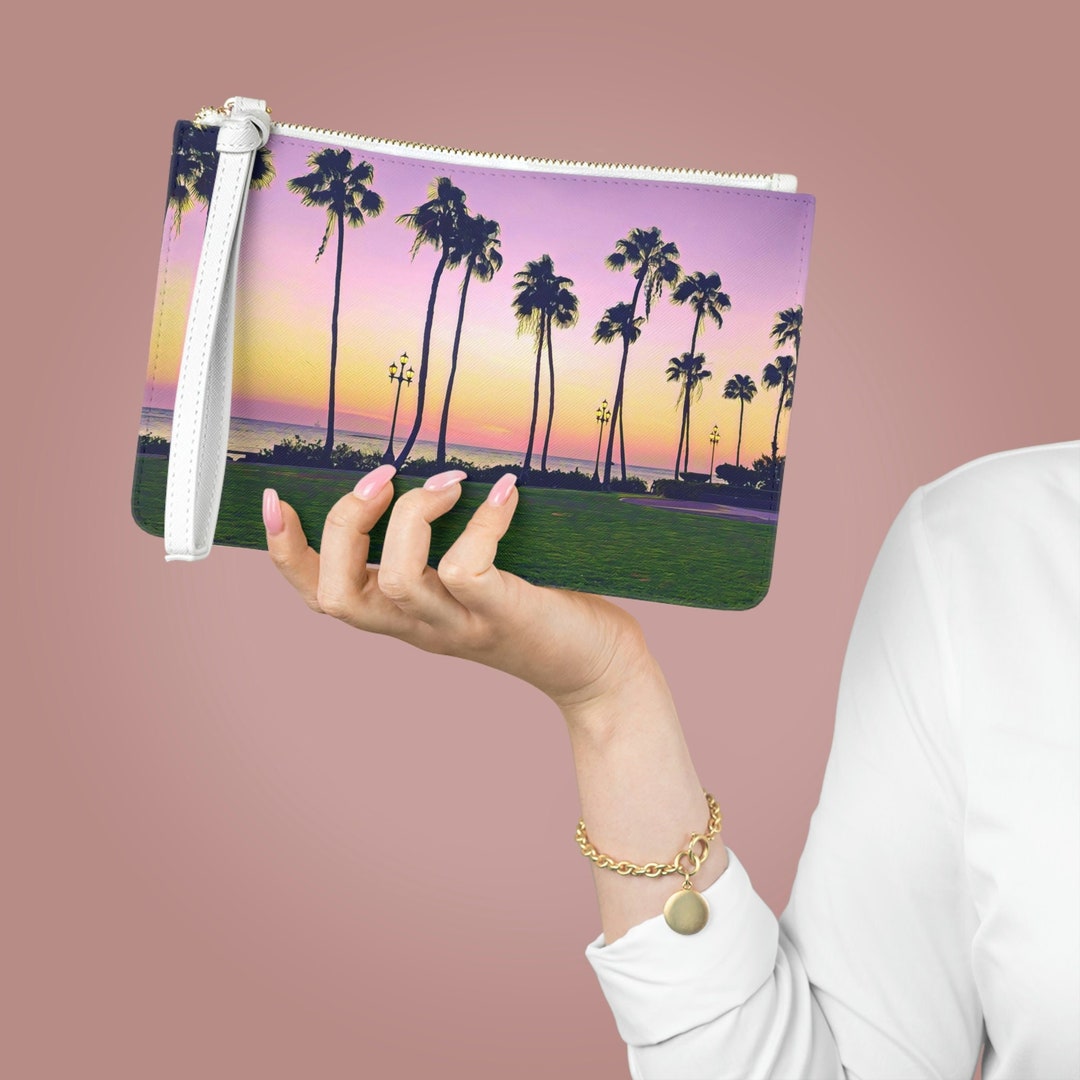 Palm Tree Sunset Clutch Bag Aruba Caribbean Beach Purse - Etsy