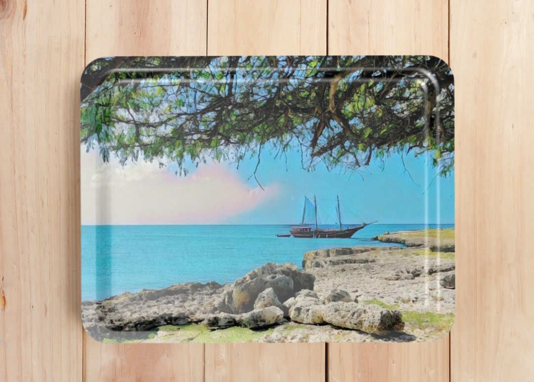 Aruba Pirate Ship Tray, Made in UK, Nautical Tea Tray, Ocean Serving ...