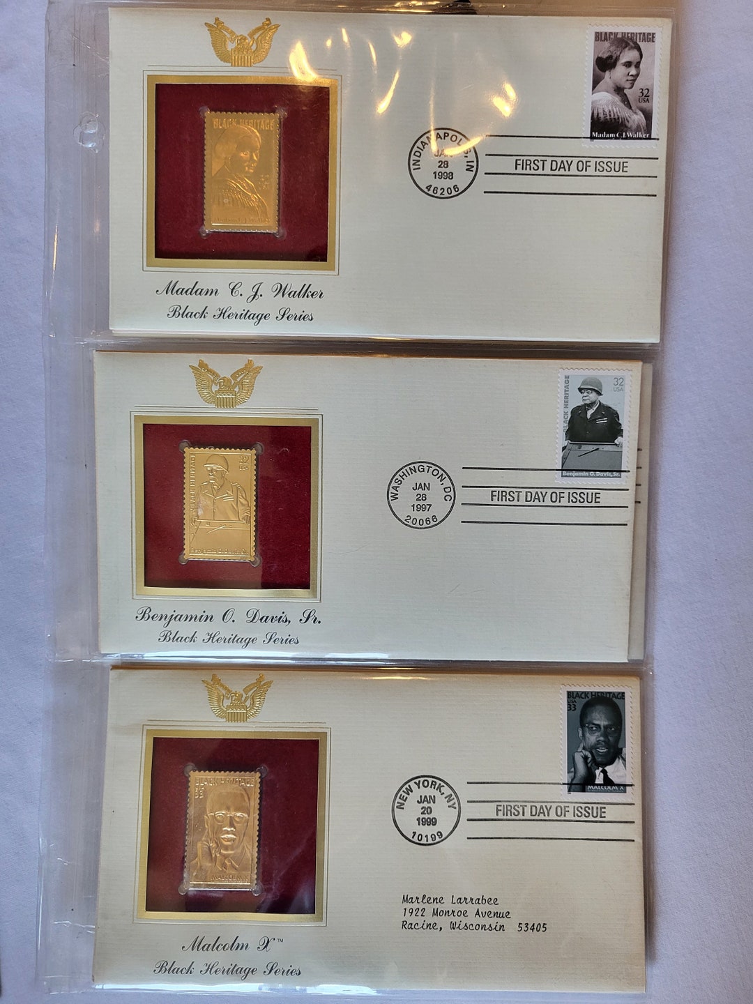 A Collection of 6 First Day Covers Featuring Black Heritage Series and ...