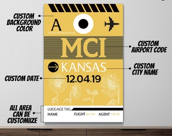 Airport Code Canvas - Etsy