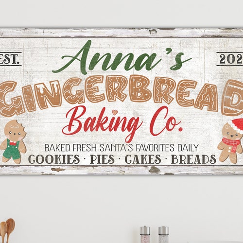 Gingerbread Baking Company Sign Gingerbread Bakery Sign - Etsy