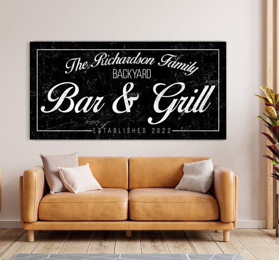 Personalized Backyard Bar & Grill Sign Family Name Sign Home - Etsy Personalized Backyard Bar & Grill Sign Family Name Sign Home - Etsy