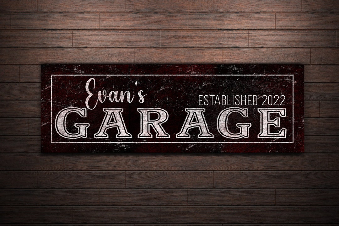 Personalized Garage Sign Custom Garage Decor Rustic Garage - Etsy