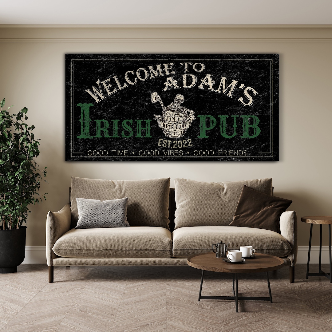 Personalized Irish Pub Sign Irish Pub Wall Decor Vintage Pub - Etsy