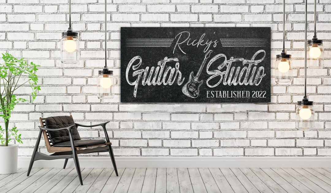 Personalized Guitar Studio Sign Custom Music Room & Studio - Etsy