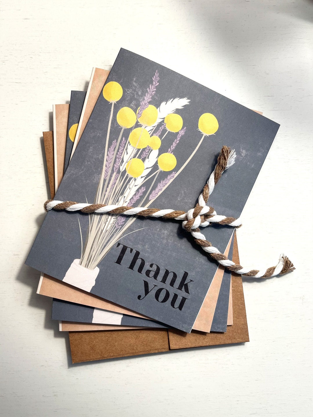 Thank You Cards | Flower Bouquet Thank You Cards | Card Set | Thank You ...