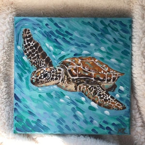 Original Sea Turtle Acrylic Painting - Etsy