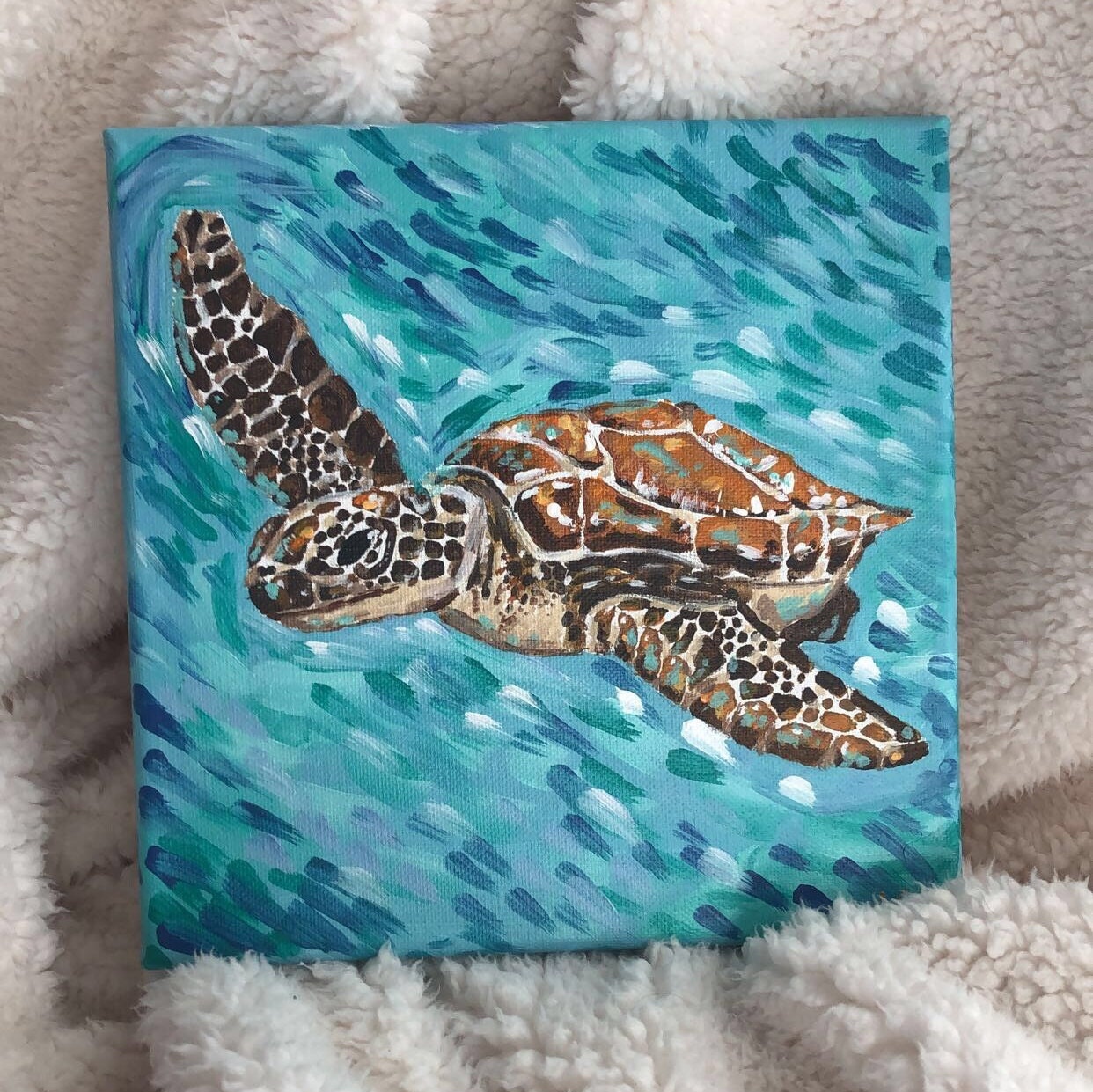 Original Sea Turtle Acrylic Painting - Etsy