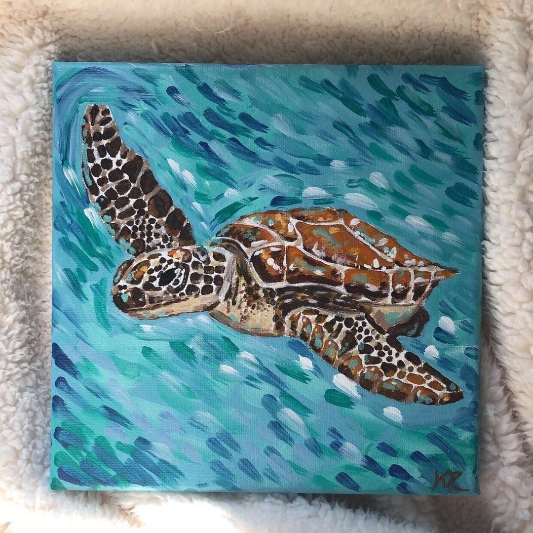 Original Sea Turtle Acrylic Painting - Etsy