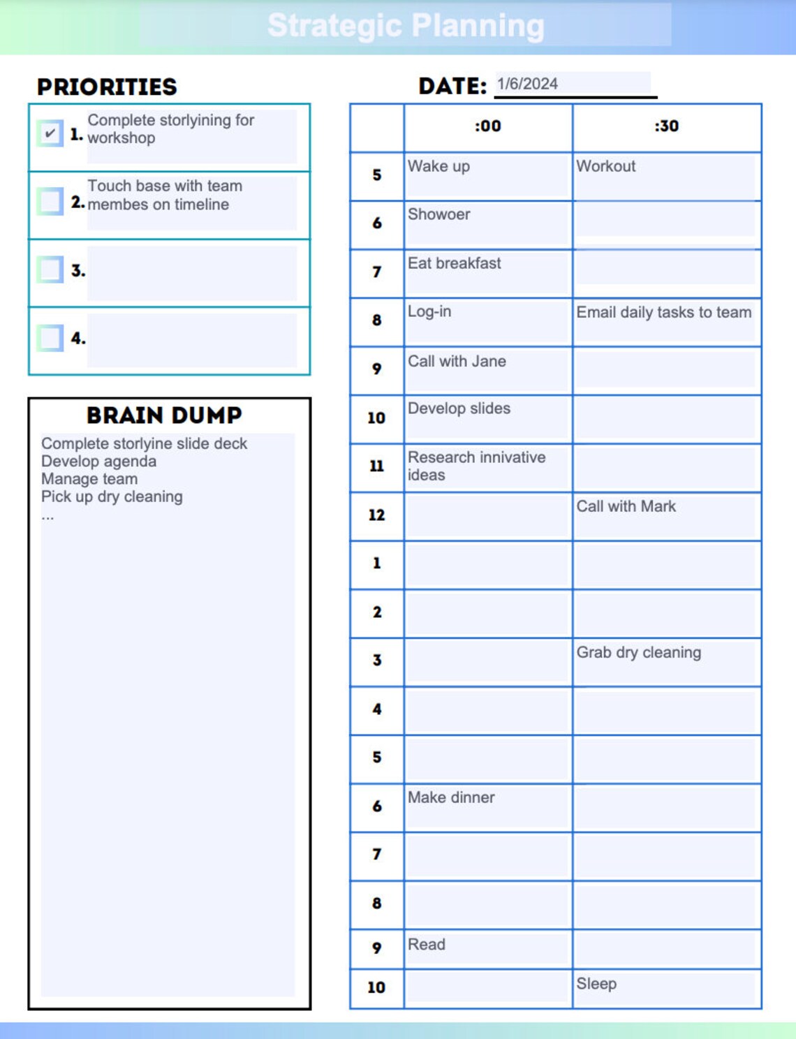 Timebox Template | Daily Time Management Planner Digital Download ...