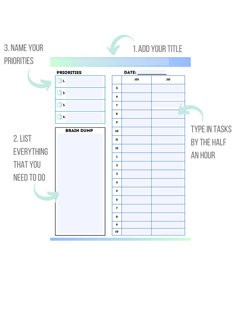 Timebox Template | Daily Time Management Planner Digital Download ...
