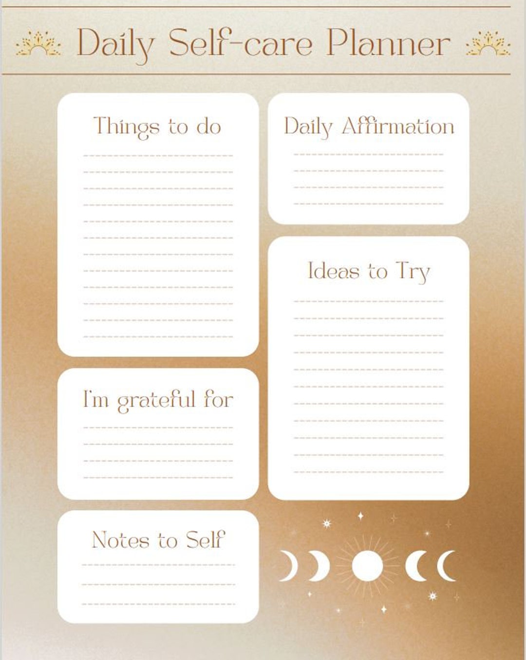 Self Care Digital Planner, Digital Download, Self Care Journal, Daily ...