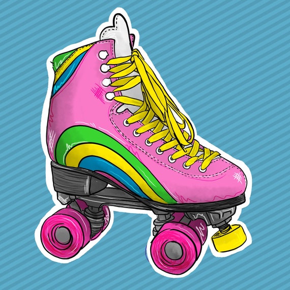 80s Roller Skates Clipart