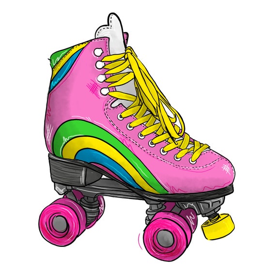 80s Roller Skates Clipart