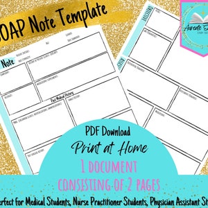 SOAP Note Template for Nurse Practitioner Students Medical - Etsy